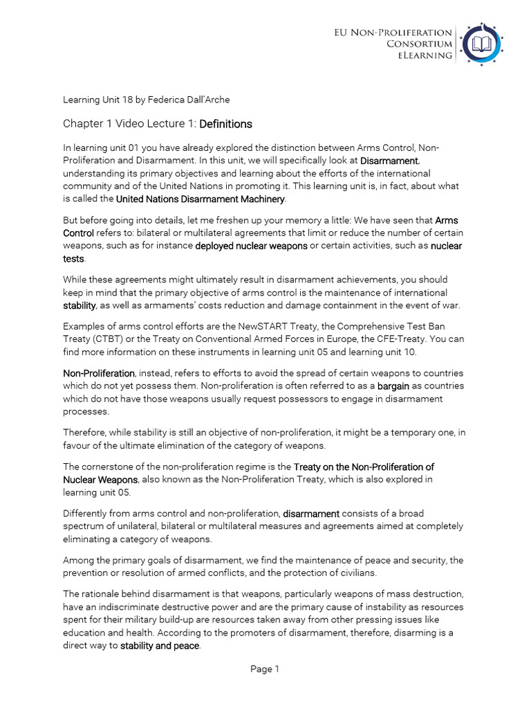 UN Disarmament | PDF | Nuclear Disarmament | International Atomic ...