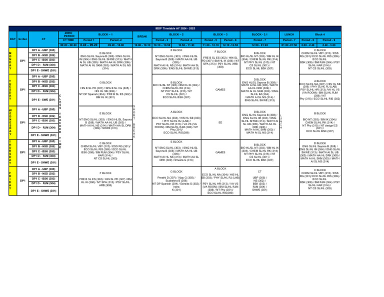 IBDP Student Timetable 2024-25 | PDF