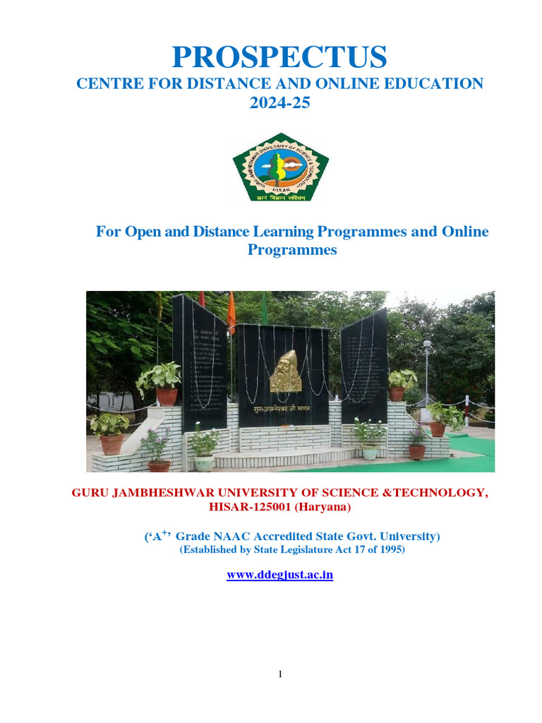 Revised Prospectus (CDOE) 2024-25 (16.07.2024) - 22july2024 - 10-54-18-99 | PDF | Bachelor's ...