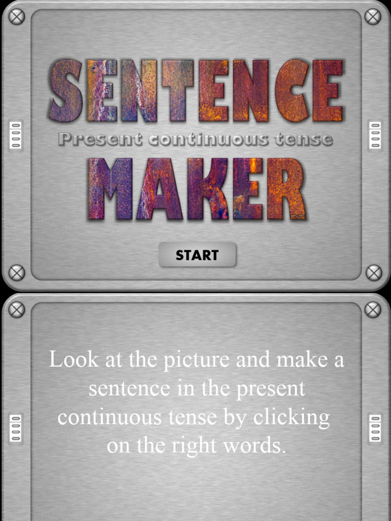 Present-Continuous - Sentence Maker Game | PDF