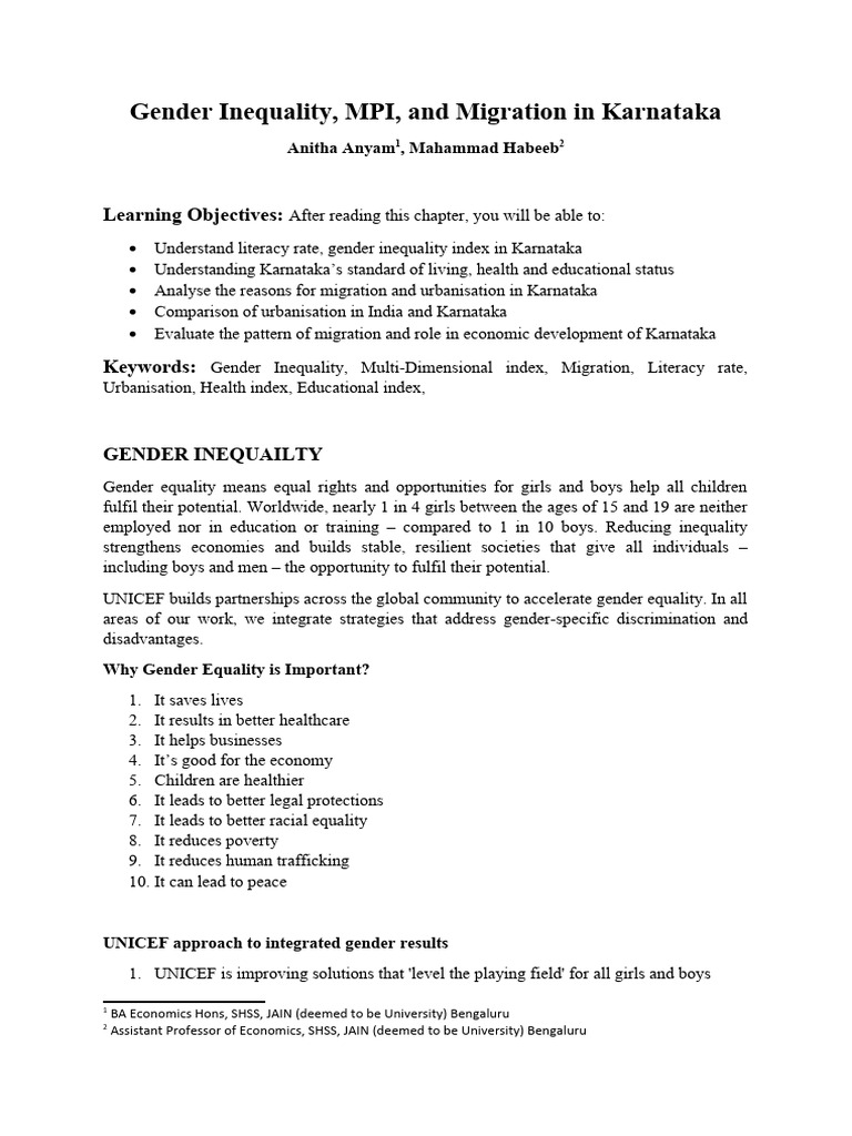 Gender, MPI and Migration | PDF | Human Migration | Literacy