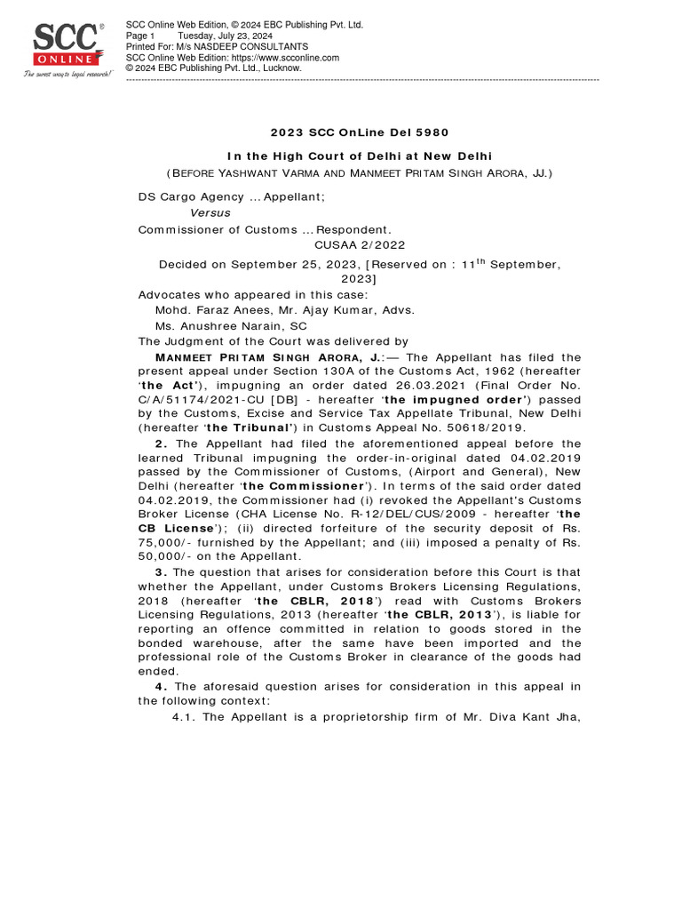 Collector of Customs v. Trivandrum Rubber Pvt Ltd. | PDF | Customs ...