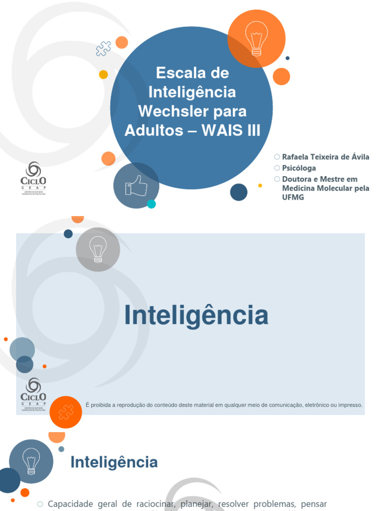 Avaliação da Inteligência WAIS-III | PDF | Quociente de inteligência ...