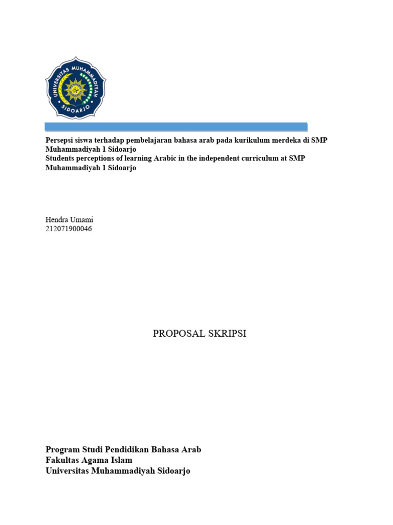 Lampiran Format Proposal Skripsi FAI | PDF