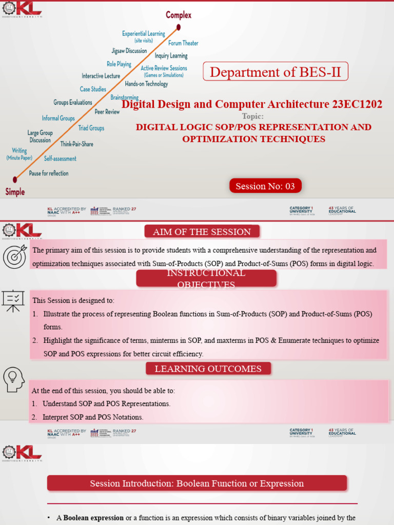 SOP/POS Techniques in Digital Logic | PDF | Theoretical Computer ...