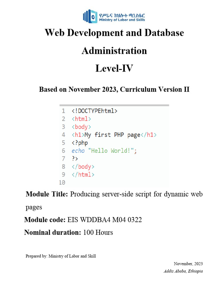 TM04 Producing Basic Server-Side Scrip For Dynamic Web Page | PDF | Php | Dynamic Web Page