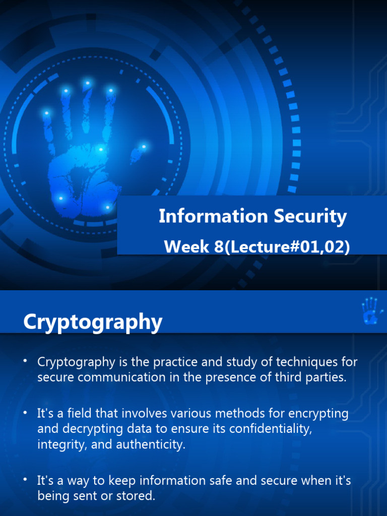Week 08 Lecture 01 02 Pdf Cryptography Encryption