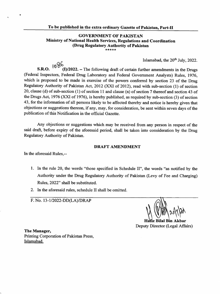 S.R.O 1086 of 2022 | PDF
