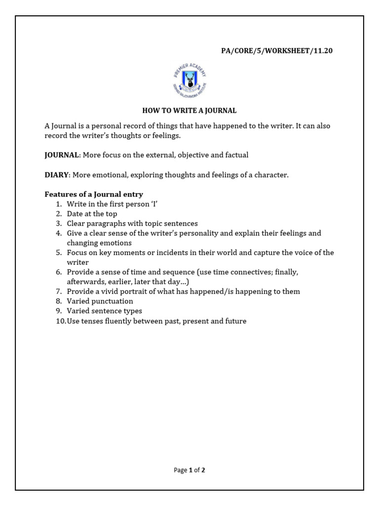 How To Write A Journal Entry | PDF