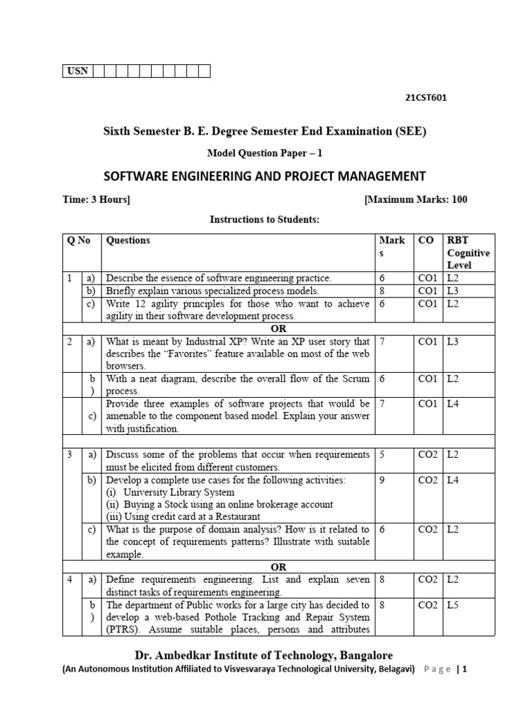 21CST601 - MQP1 | PDF | Use Case | Software Engineering