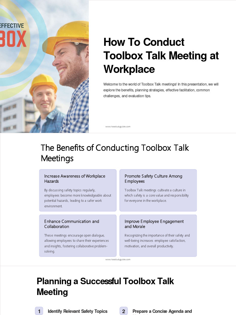 How To Conduct Toolbox Talk Meeting at Workplace | PDF | Occupational Safety And Health | Social ...