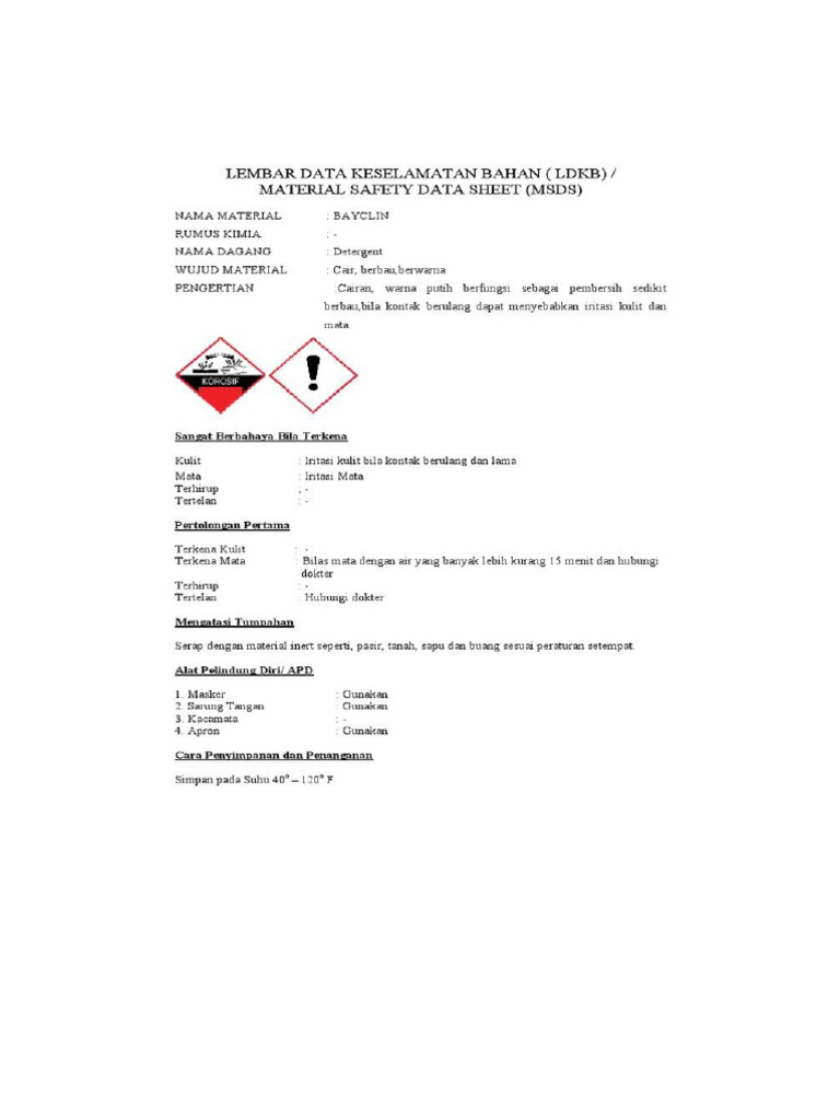 MSDS Bayclin | PDF