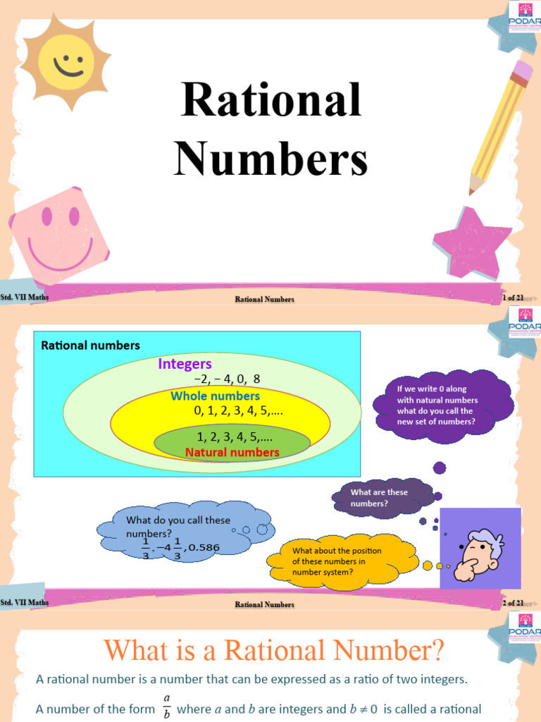 PPT1 CB VII Math Rational Numbers | PDF | Rational Number | Numbers