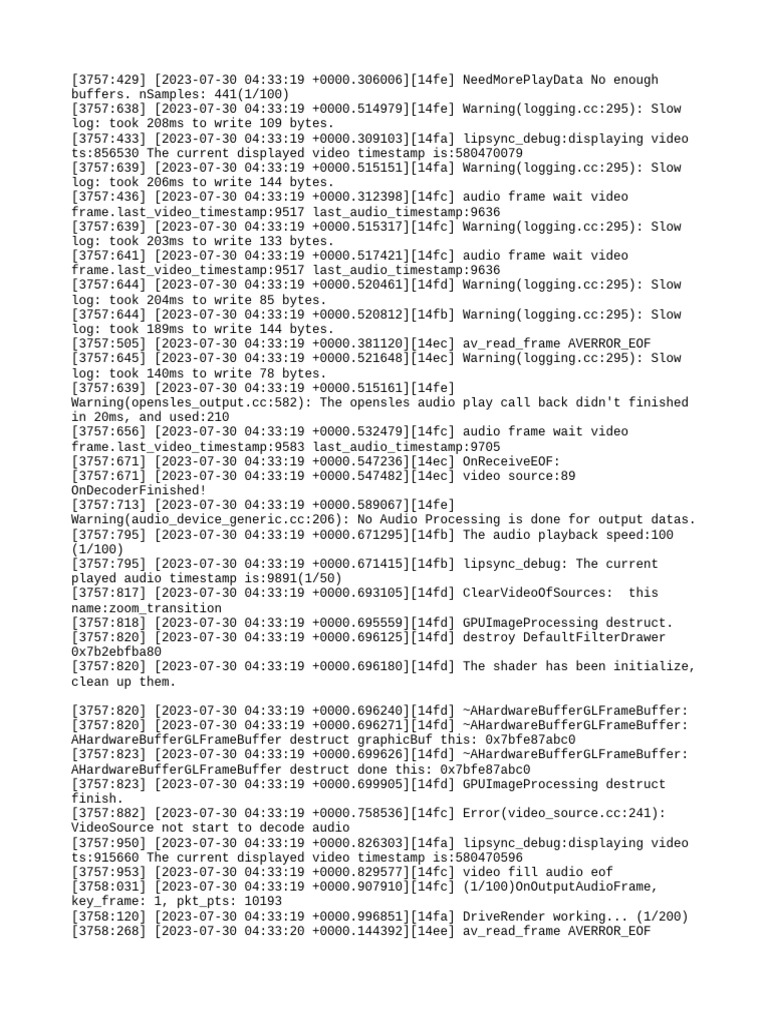 Video and Audio Playback Errors Log | PDF | 3 D Computer Graphics | Graphics