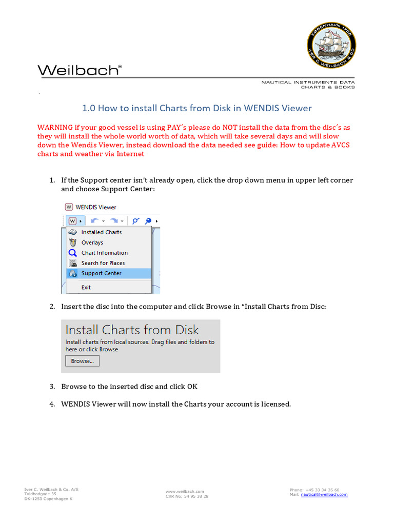 1.1 How To Install Charts From Disk in WENDIS Viewer | PDF