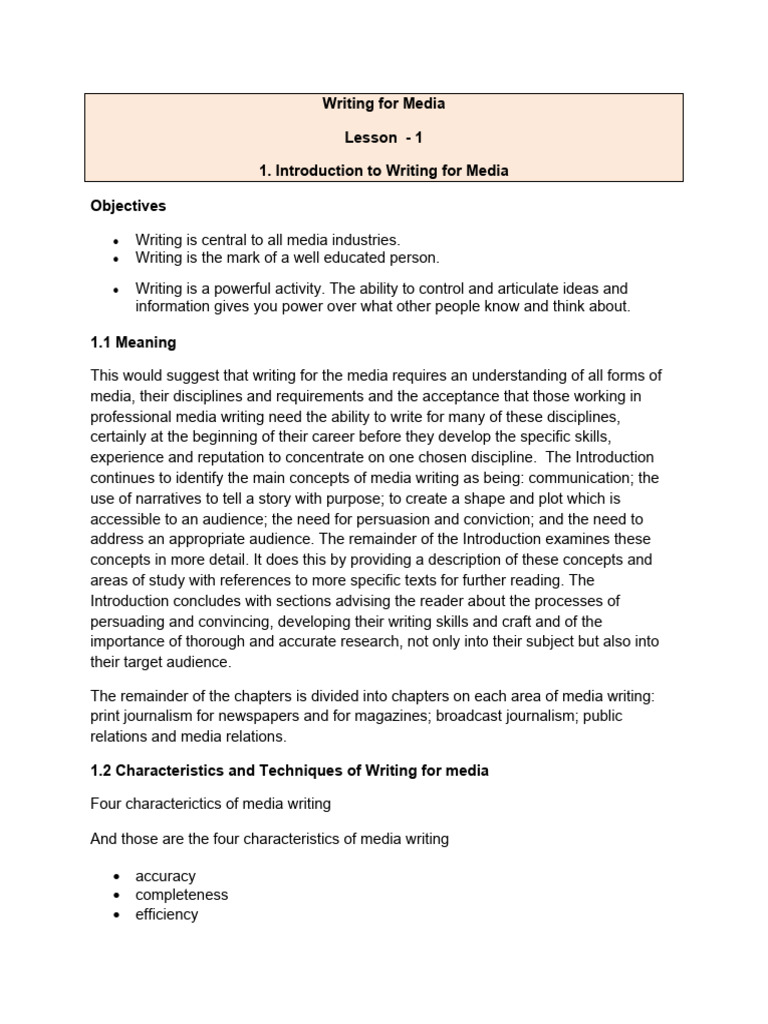 Writing For Media II Year | PDF | Comma