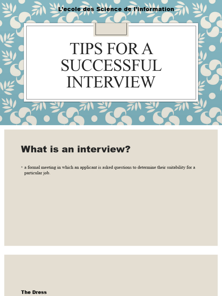Essential Interview Tips for Success | PDF