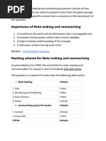 Note Making Class 11, Note Making Format, Examples and Sample | PDF ...