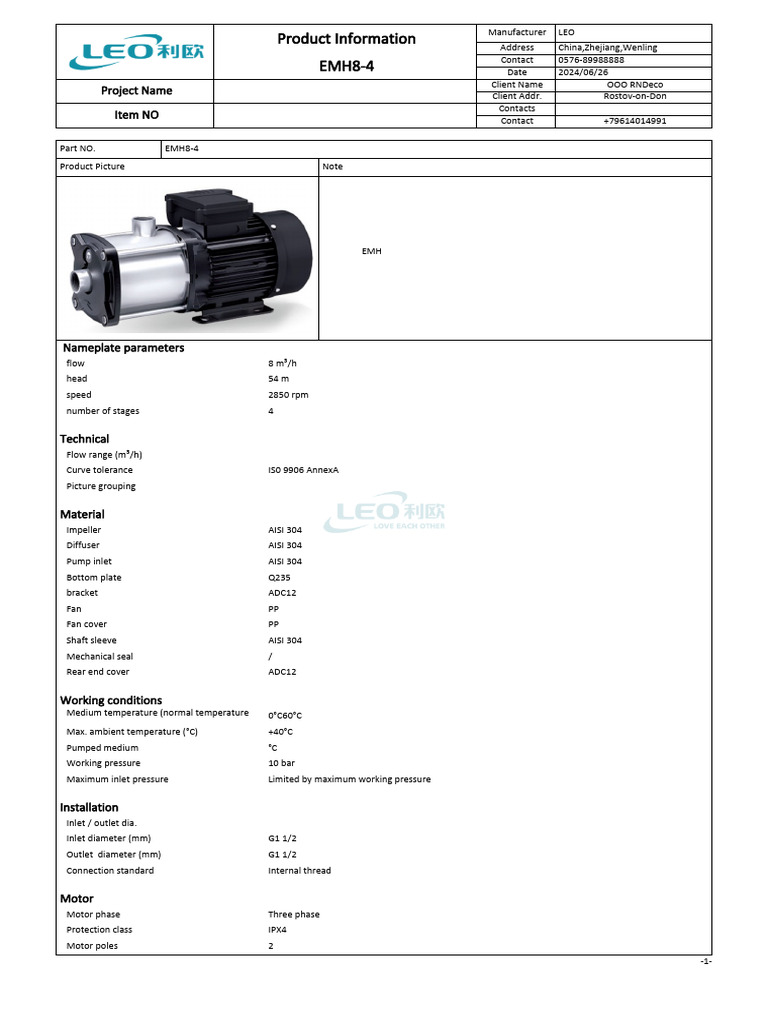 Emh8 4 | PDF | Pump | Manufactured Goods