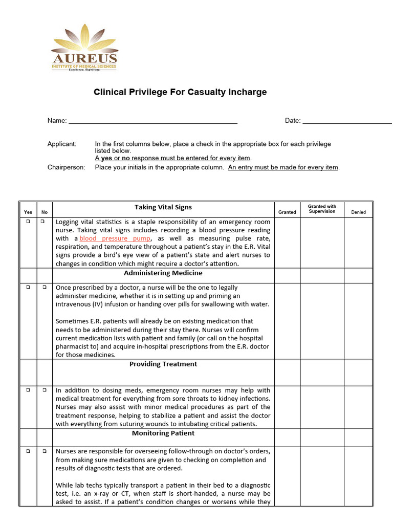 Credential & PrevilagE Casulty | PDF | Emergency Department | Patient