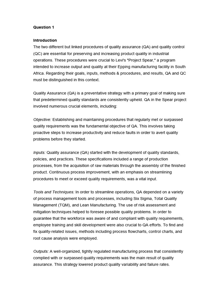 Project Quality Management | PDF | Quality Assurance | Business