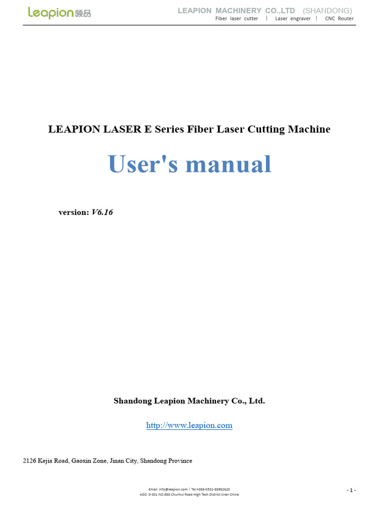 LF3015E User Manual | PDF | Numerical Control | Mechanical Engineering