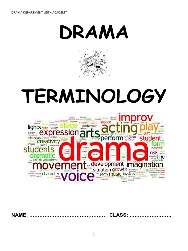 Drama terminology - 8-12 | PDF | Stress (Linguistics) | Play (Theatre)