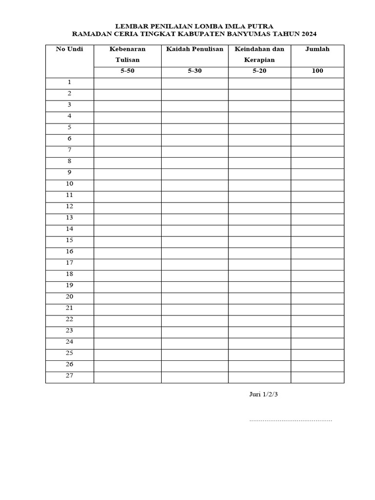 Lembar Penilaian Ramadan Ceria | PDF