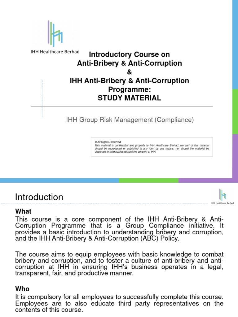 (ABC) Course (Basic) LMS Study Material (FINAL) | PDF | Bribery | Corruption