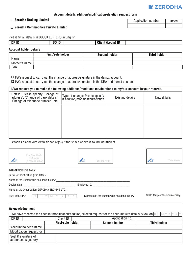 Account Details Modification Deletion Form | PDF | Identity Document ...