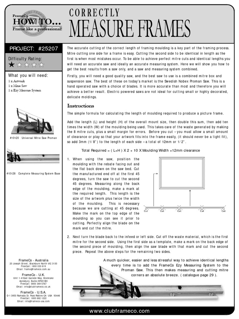 Perfect Picture Frame Cutting Guide | PDF