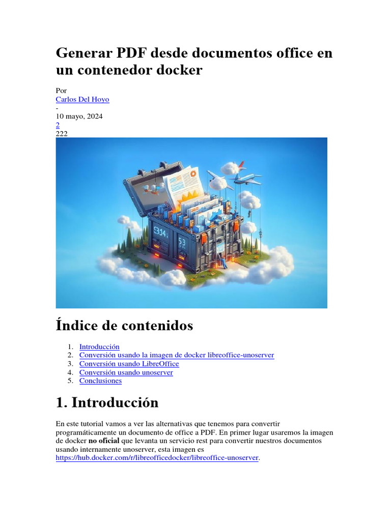 Generar PDF Desde Documentos Office en Un Contenedor Docker | PDF | Archivo de computadora ...