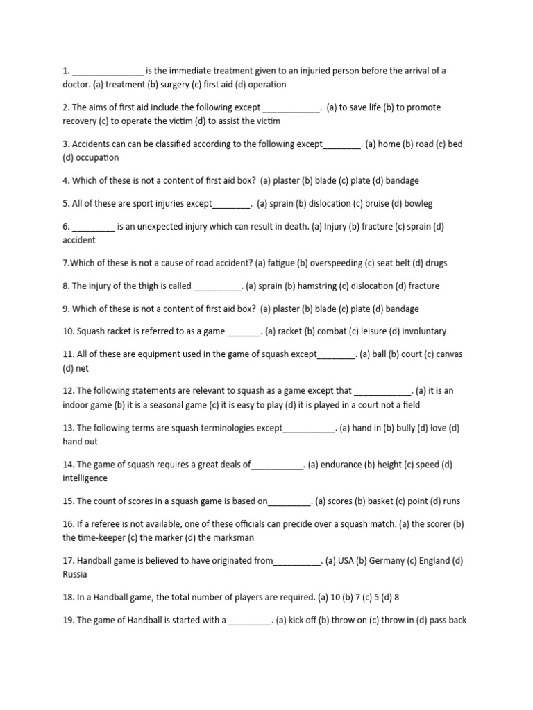 JSS 2 phe-WPS Office | PDF | First Aid | Ball Games