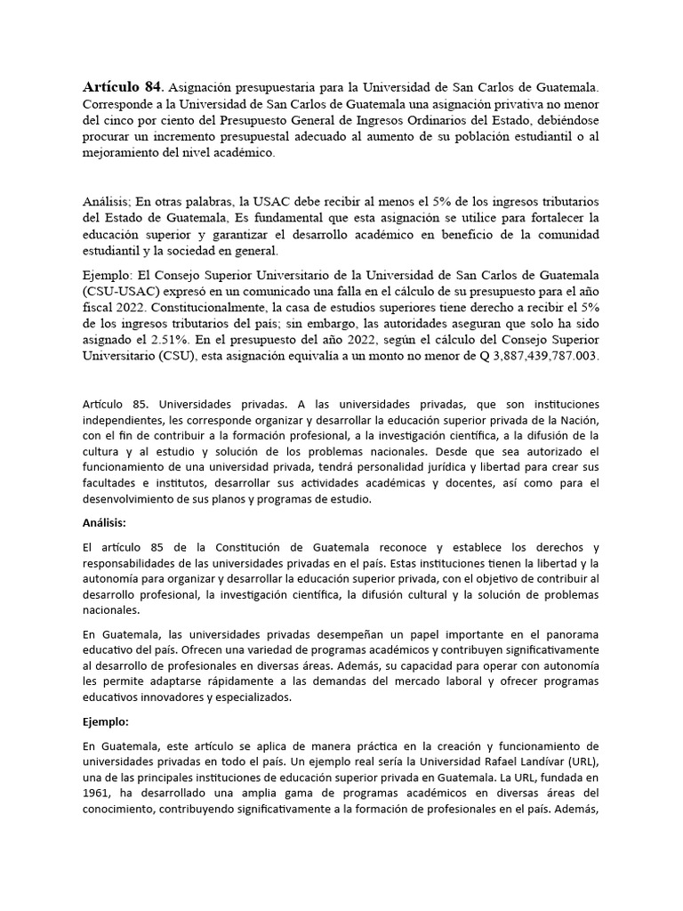 Artículo 84 | PDF | Educación más alta | Universidad