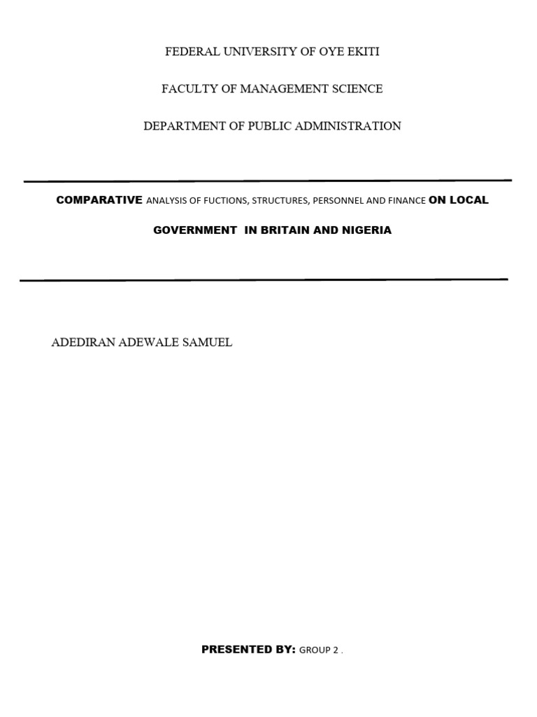 Comparative Study On Local Government Sy | PDF | Great Britain | Earl