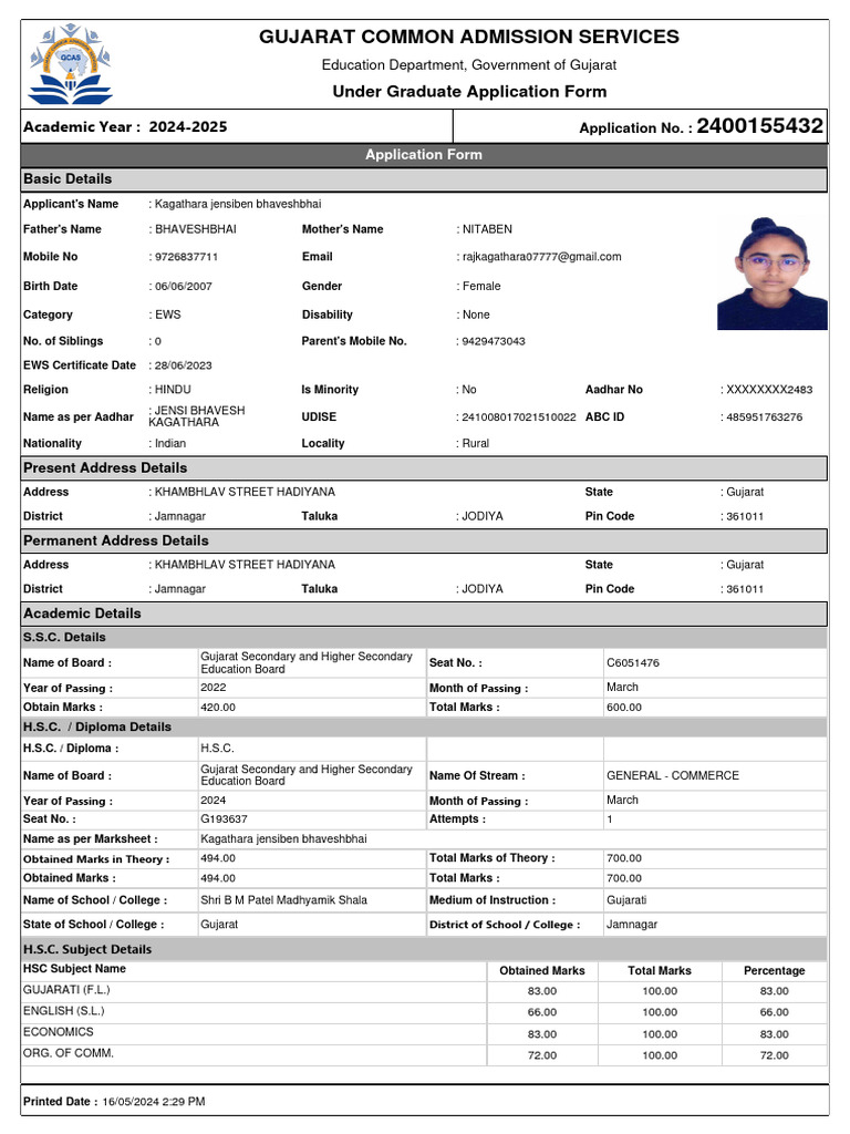 Application Summary | PDF | Gujarat