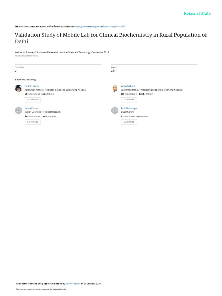 Mobilelab ICMR | PDF | Coefficient Of Variation | Accuracy And Precision