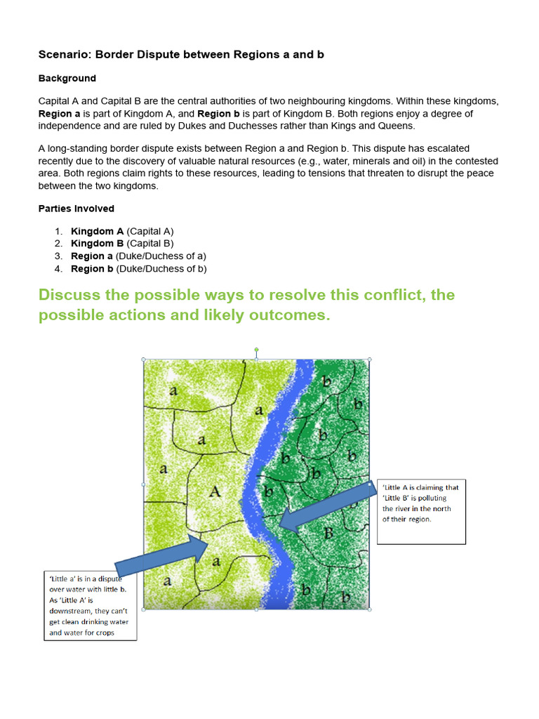 Scenario - Border Dispute Between Regions A and B | PDF