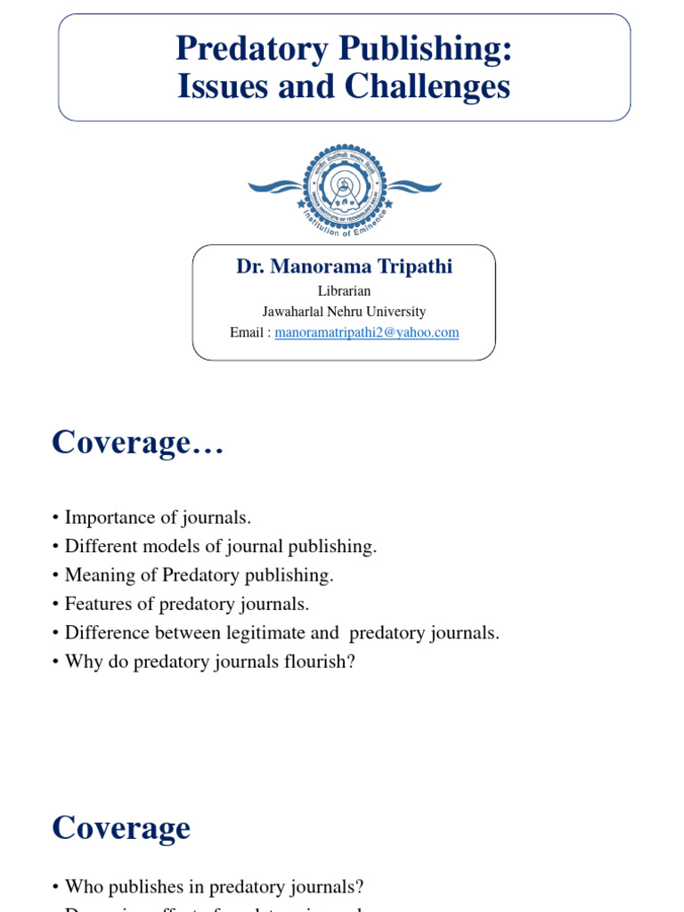 Predatory Publishing - Issues and Challenges | PDF | Open Access | Academic Journal