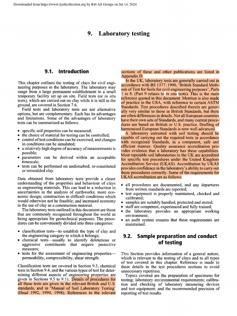 2006 9 Laboratory Testing | PDF | Calibration | Soil