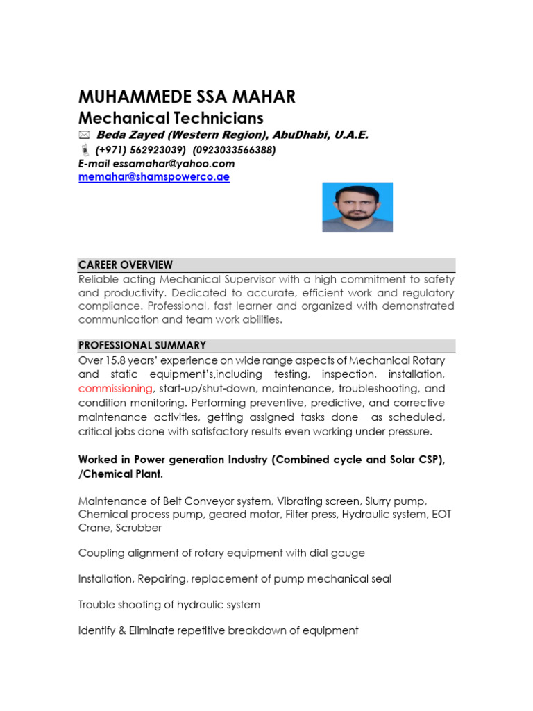 Essa CV 2023 | PDF | Pump | Engines