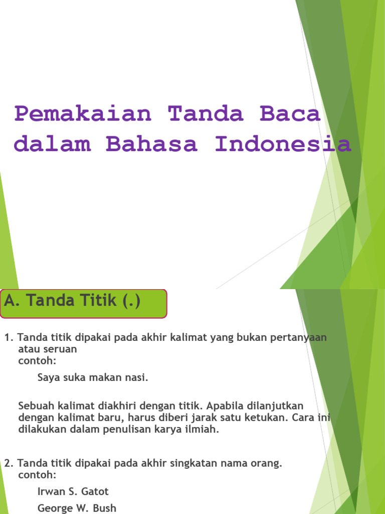 Pemakaian Tanda Baca Dalam Bahasa Indonesia | PDF | Kajian Bahasa Asing