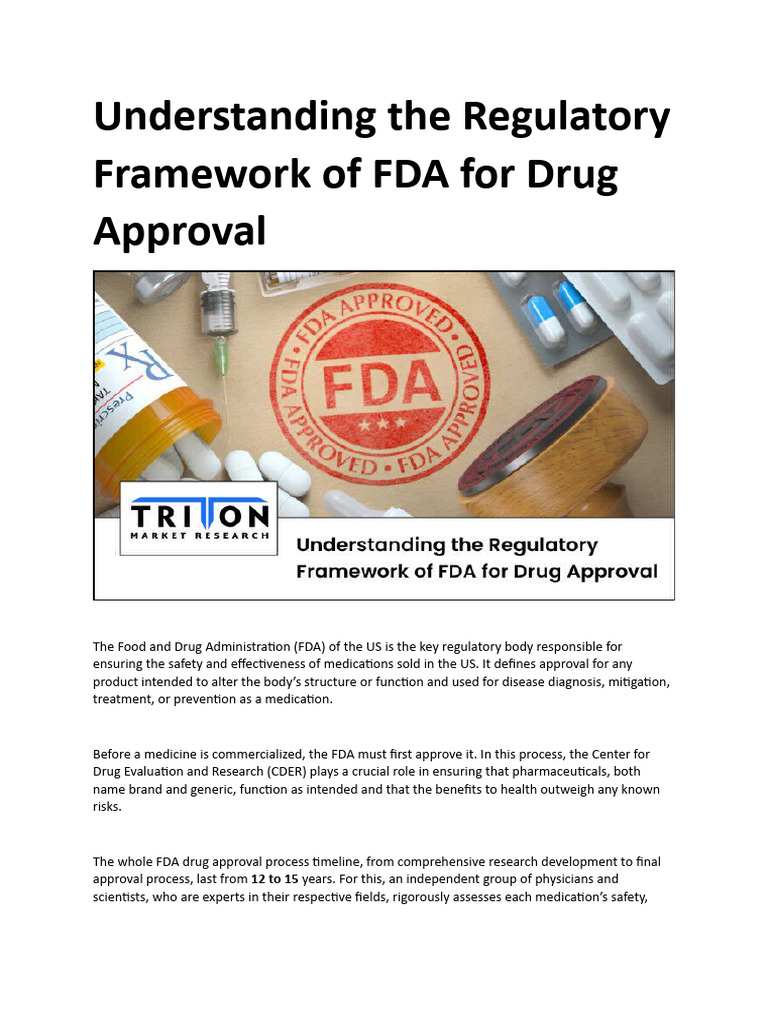 Understanding The Regulatory Framework of FDA For Drug Approval | PDF ...