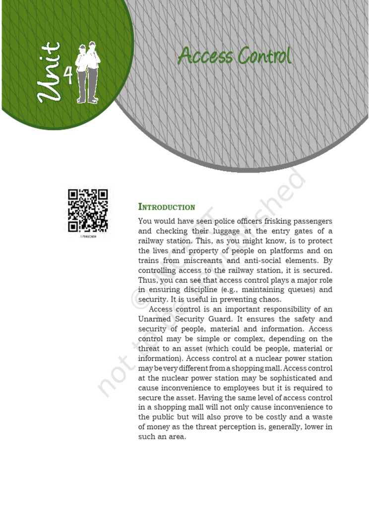 Access Control | PDF | Security Guard | Access Control