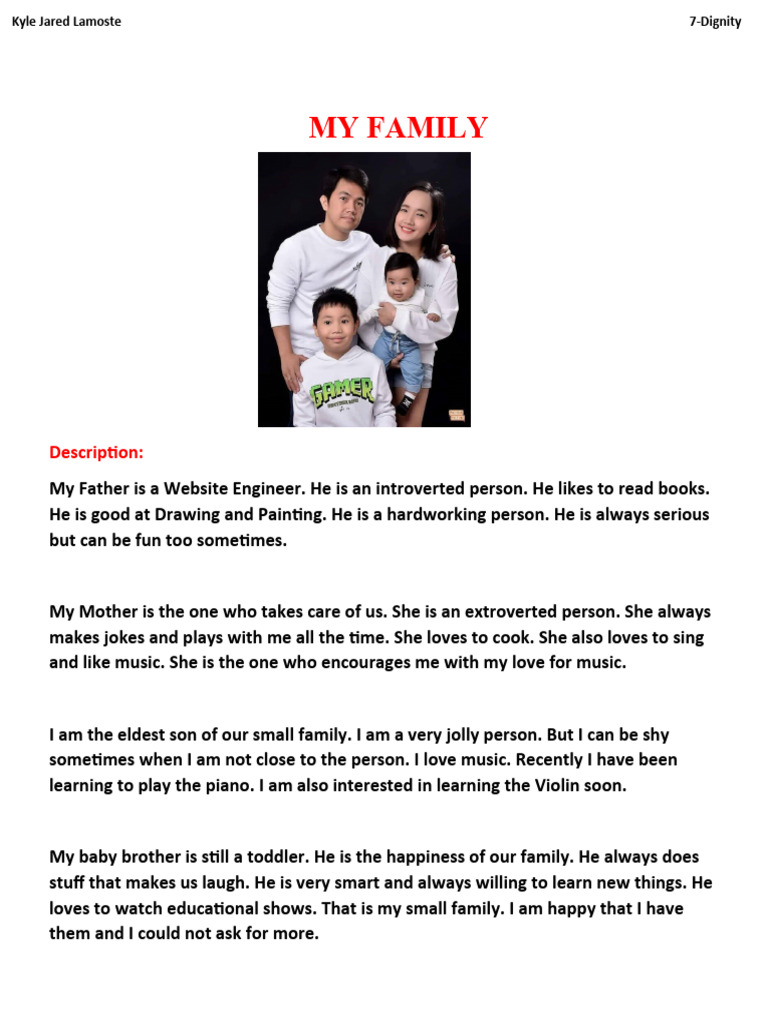 My Family: A Joyful Portrait | PDF