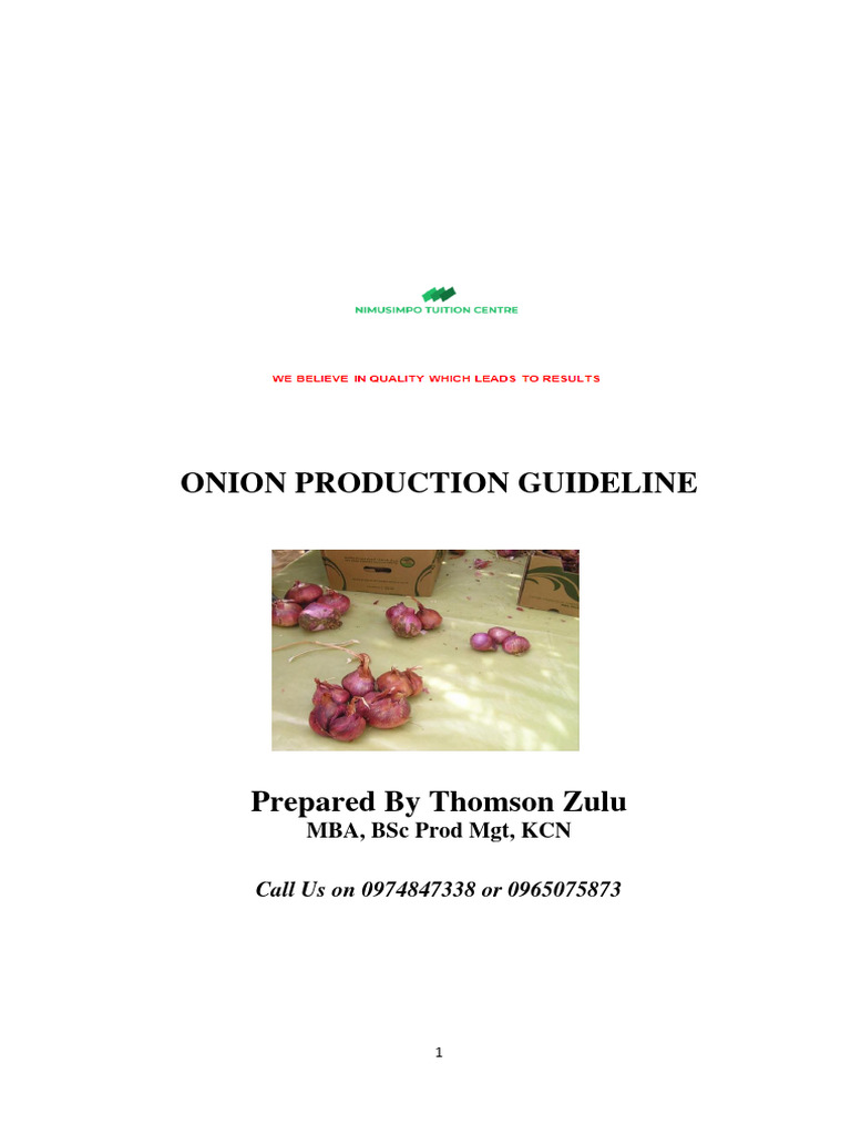 Onion Production Guideline Pdf Onion Pest Organism