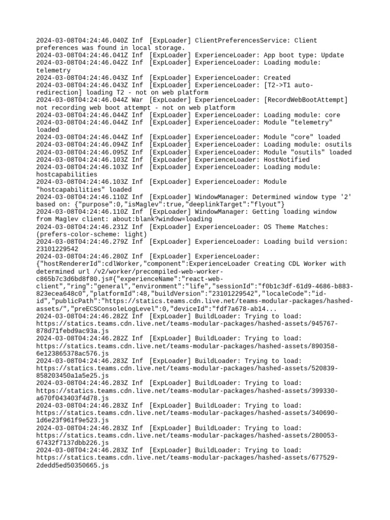 WebLogs Core Loader-Diagnostics-Logs | PDF | Software | Computing Platforms