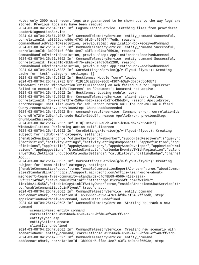 WebLogs Core Diagnostics-Logs | PDF | Information Technology | Computer Science