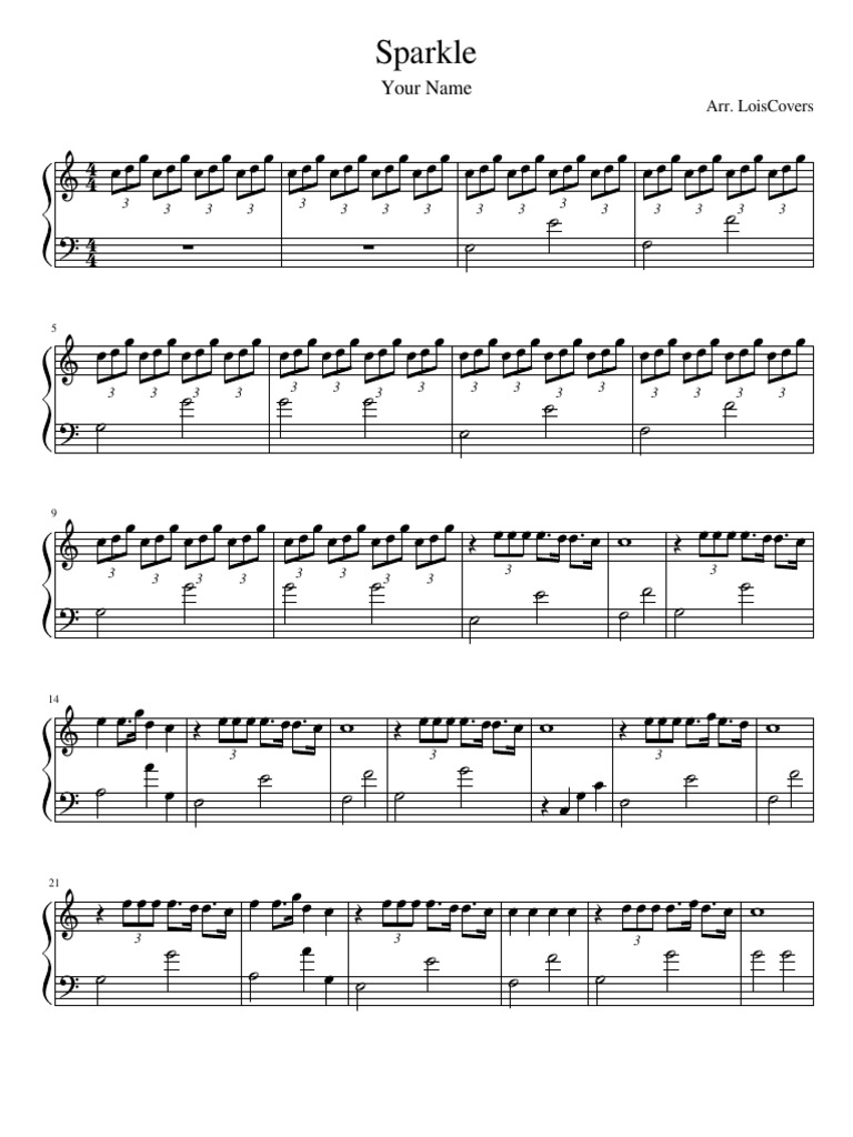 Sparkle - Your Name Easy Version | PDF