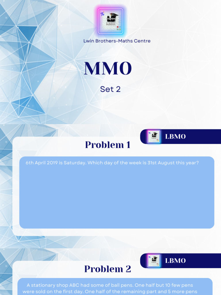 MMO Set 2 | PDF | Numbers | Mathematical Concepts